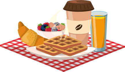 Delicious tasty breakfast cartoon Royalty Free Vector Image