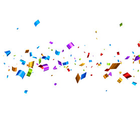 Falling green cut out foil ribbon confetti Vector Image