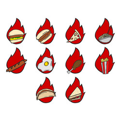 Hot apps icon set Royalty Free Vector Image - VectorStock