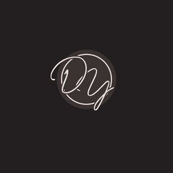 Initial dy circle round line logo abstract Vector Image