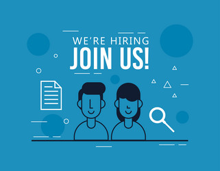 Join us lettering poster Royalty Free Vector Image