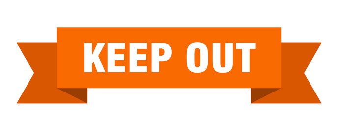 Keep out ribbon out isolated band sign Royalty Free Vector