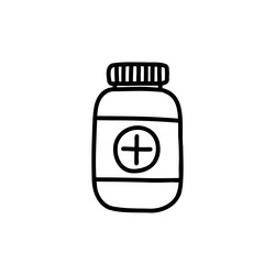 Bag valve mask doodle icon color line Royalty Free Vector