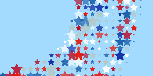 Red blue white stars on light Royalty Free Vector Image