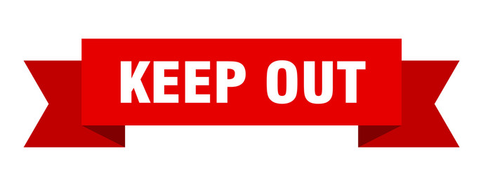 Keep out ribbon out isolated band sign Royalty Free Vector