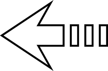 Arrow left outline icon Royalty Free Vector Image