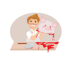 Cartoon butcher design Royalty Free Vector Image