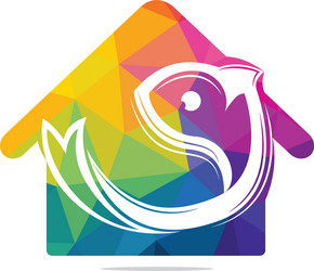 Fish house logo design Royalty Free Vector Image