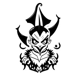 Halloween jester scary sketch hand draw Royalty Free Vector