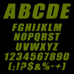 Neon isometric alphabet green color font Vector Image