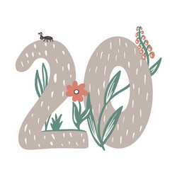 Two number 2 abstract math kids alphabet school Vector Image