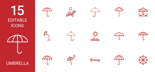 15 umbrella icons Royalty Free Vector Image - VectorStock