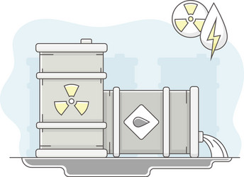 Energy sources with fossil fuel nuclear fuel Vector Image