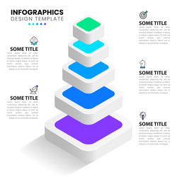 Infographic template isometric pyramid with 5 Vector Image