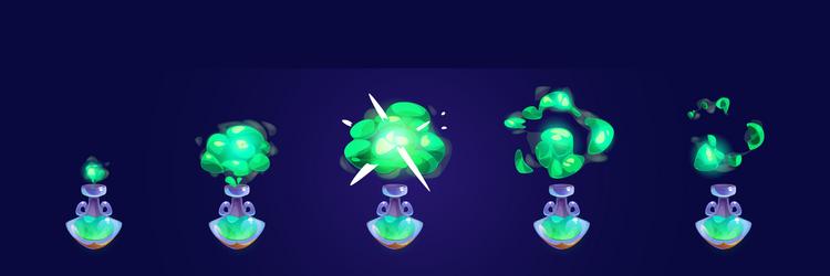 Laboratory potion bottle animation cartoon icon Vector Image