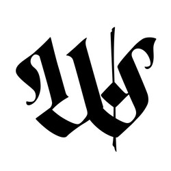 Letter w in the gothic style alphabet the symbol Vector Image