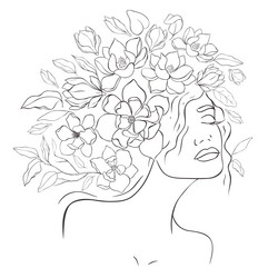 Line art women Royalty Free Vector Image - VectorStock