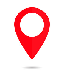Location pin red gps navigation icon Royalty Free Vector