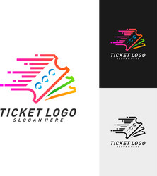 Quick ticket logo template design emblem Vector Image