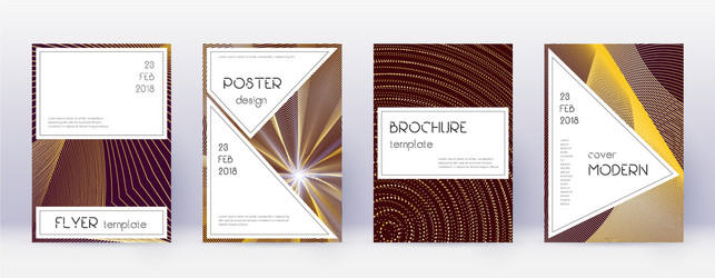 Stylish brochure design template set gold abstract