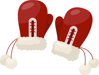 Snow mittens gloves winter cartoon Royalty Free Vector Image