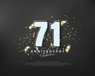 Silver metallic number design premium number 71st Vector Image