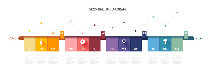 Business infographic timeline 6 steps template Vector Image