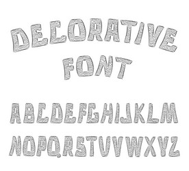 Decorative textured abc letters alphabet Vector Image