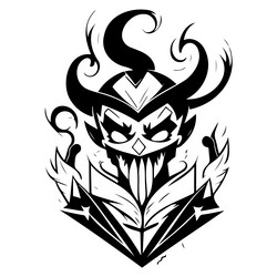 Halloween jester scary sketch hand draw Royalty Free Vector