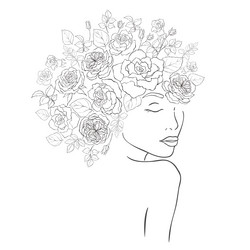 Line art women Royalty Free Vector Image - VectorStock