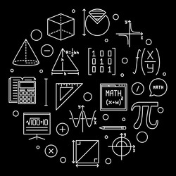 Mathematics circular flat Royalty Free Vector Image