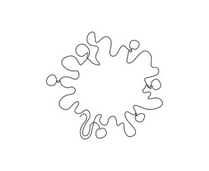 Continuous one line drawing water drips Royalty Free Vector