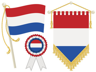 Realistic netherlands flags Royalty Free Vector Image