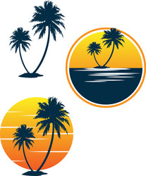 Tree palms set Royalty Free Vector Image - VectorStock