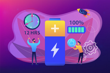 Battery runtime concept landing page Royalty Free Vector