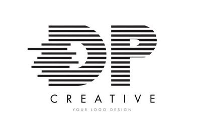 Dp modern letter logo design with swoosh Vector Image
