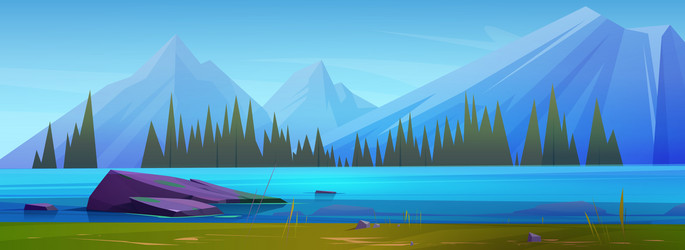 Mountain lake landscape Royalty Free Vector Image