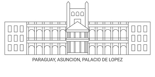 Paraguay asuncion palacio de lopez travel Vector Image