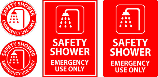 Safety shower sign - emergency use Royalty Free Vector Image