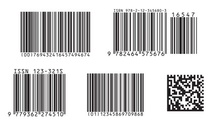 Bar code icon set of modern flat barcode can Vector Image