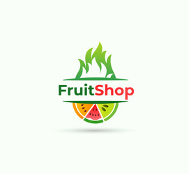 Fruits shop logo design Royalty Free Vector Image