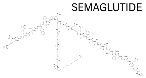 Semaglutide molecule skeletal formula Royalty Free Vector