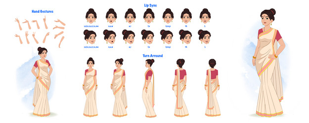 An indian politician leader model sheet politic Vector Image