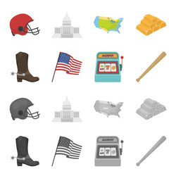 Cowboy boots national flag slot machine Royalty Free Vector