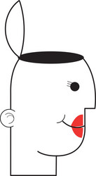 Open head person icon Royalty Free Vector Image