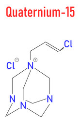 Quaternium-15 molecule skeletal formula Royalty Free Vector