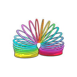 Rainbow spiral spring toys Royalty Free Vector Image