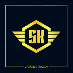 Initial letter sk logo template design Royalty Free Vector