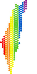 Spectrum pixel lgbt israel map Royalty Free Vector Image
