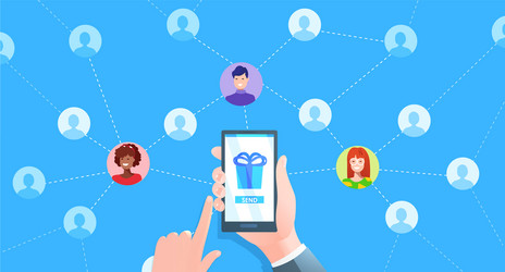 Referral program flat background Royalty Free Vector Image